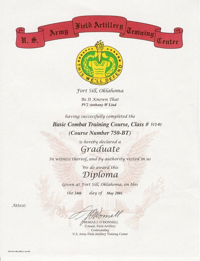 Basic Combat Training Diploma